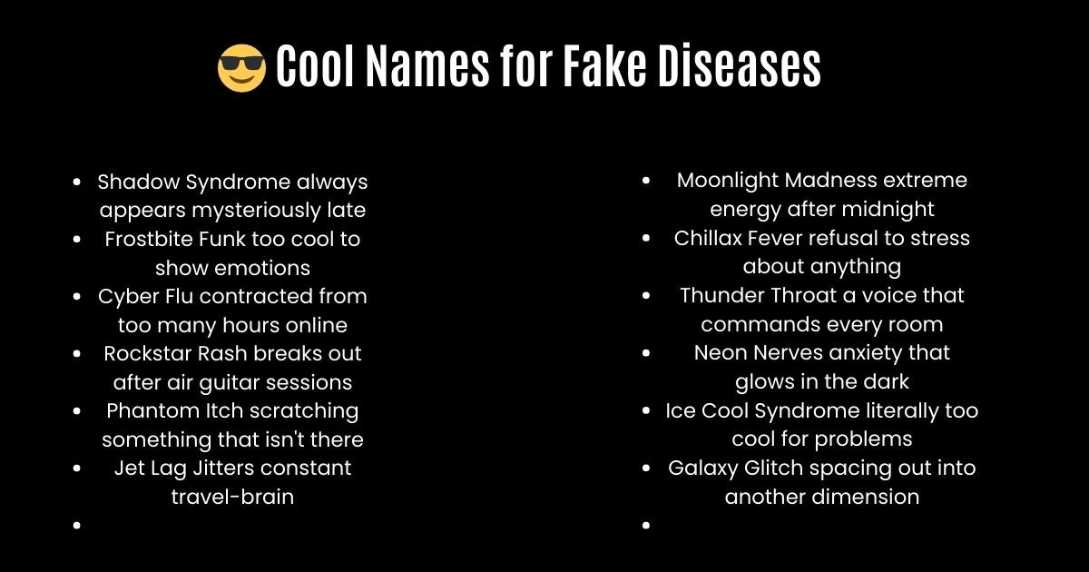 200+ Funny & Creative Names for Fake Diseases That'll Make You Laugh ...