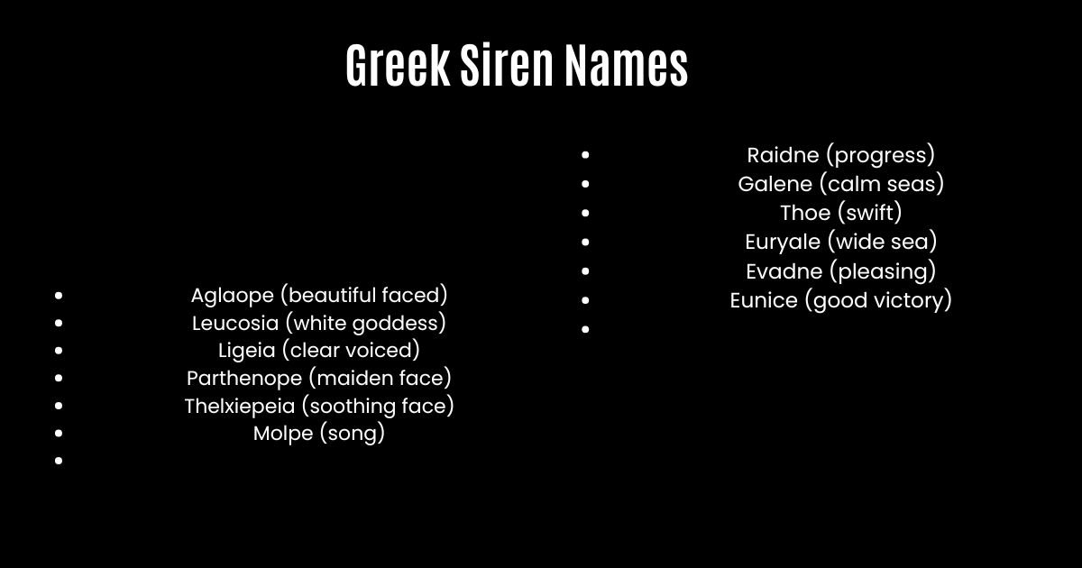 Siren Names Generator: 750+ Male, Female, Mythical & Unique Names That ...