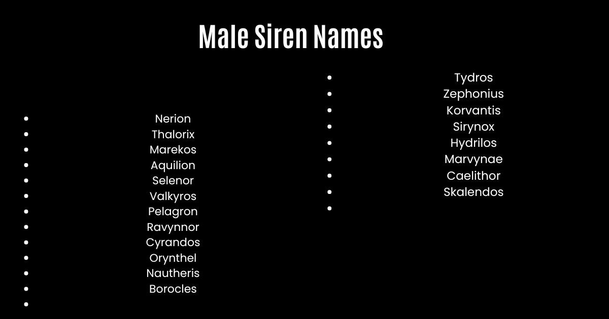 Siren Names Generator: 750+ Male, Female, Mythical & Unique Names That ...