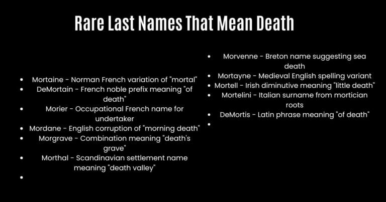 200+ Powerful Last Names That Mean Death: Dark Surnames with Deep Meanings
